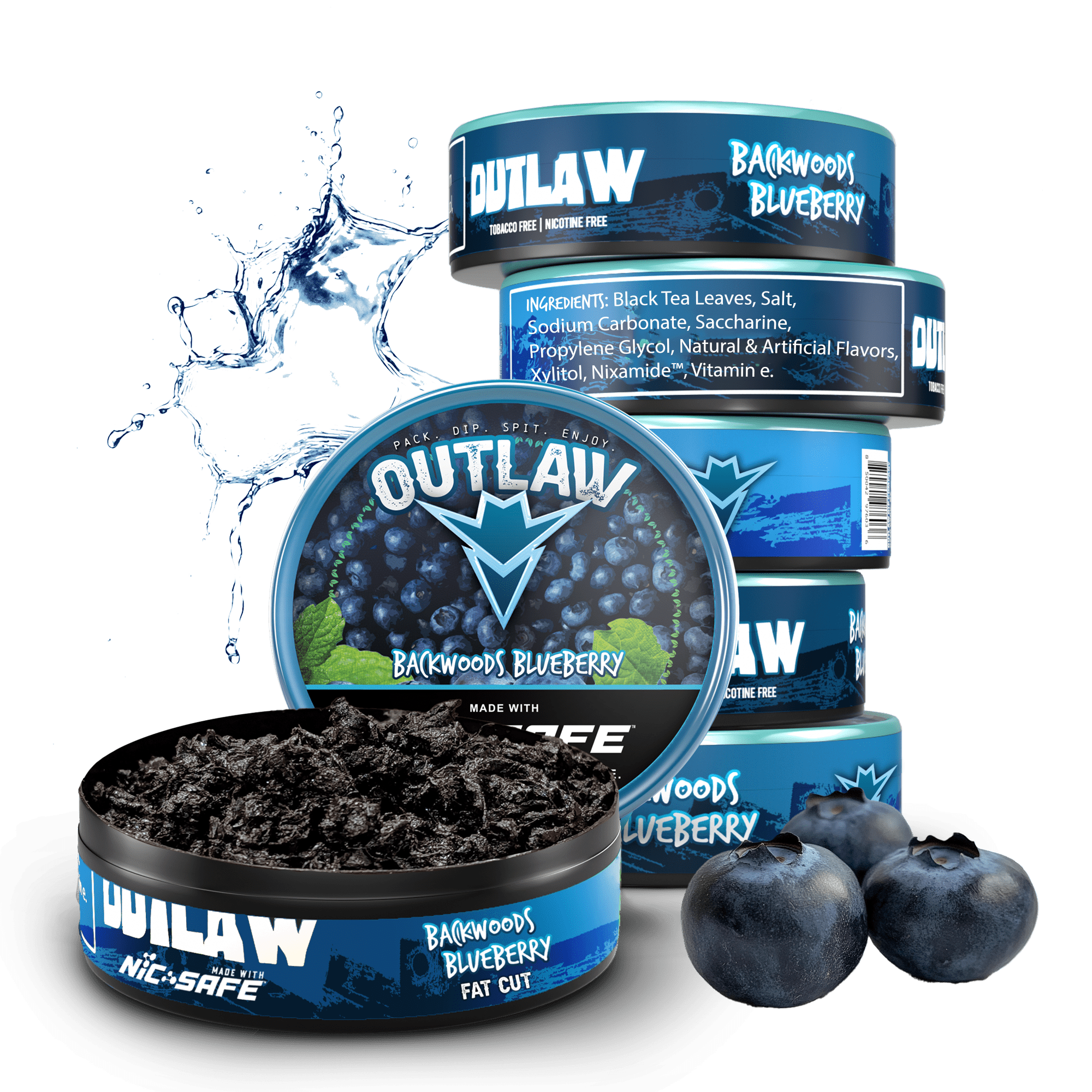 Blueberry FAT Cut Dip - Dipping Tobacco Alternative – Outlaw Dip ...
