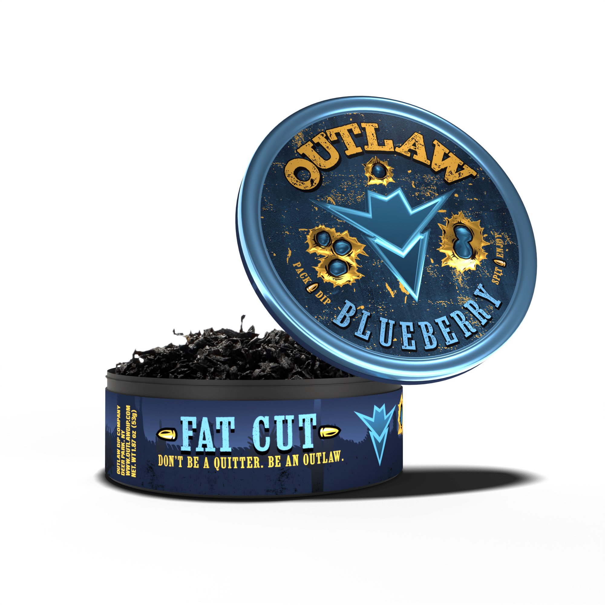 Blueberry FAT Cut Dip - Dipping Tobacco Alternative – Outlaw Dip ...