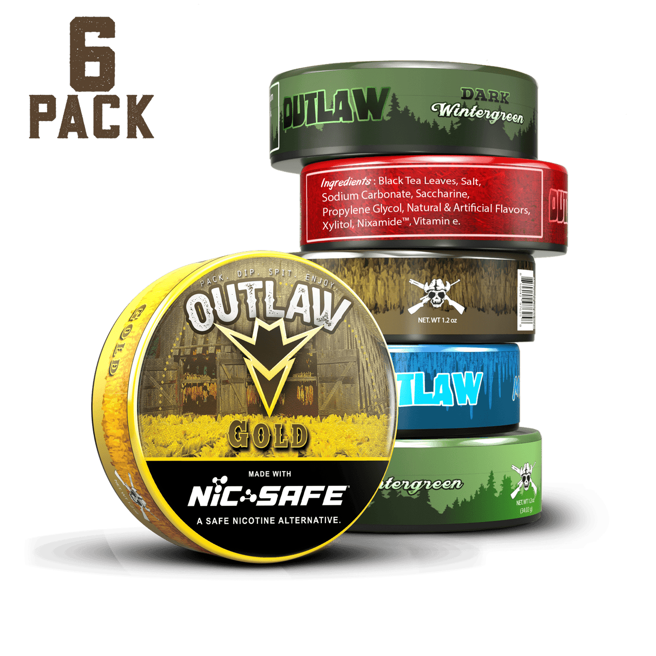 Variety Packs - Premium Chewing Tobacco Alternatives – Outlaw Dip ...
