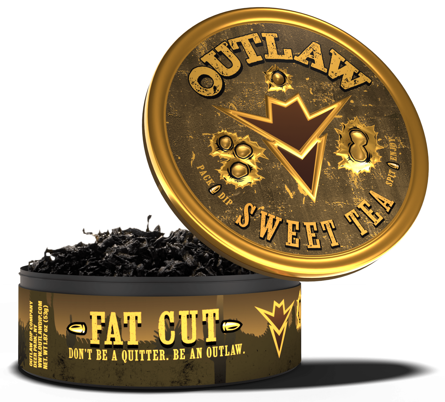 Sweet Tea FAT Cut Dip - Dipping Tobacco Alternative – Outlaw Dip ...
