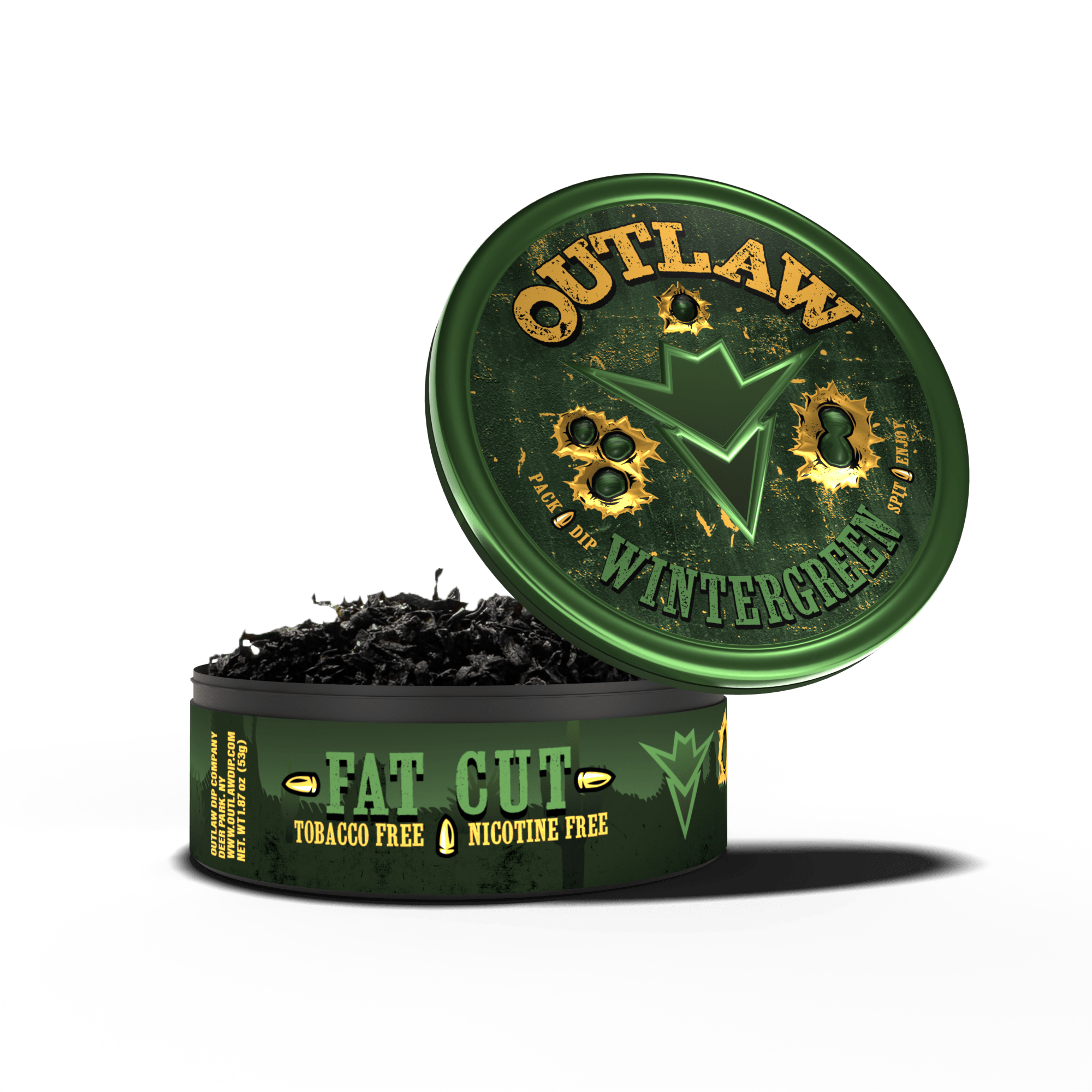 Wintergreen FAT Cut Dip - Dipping Tobacco Alternative – Outlaw Dip ...