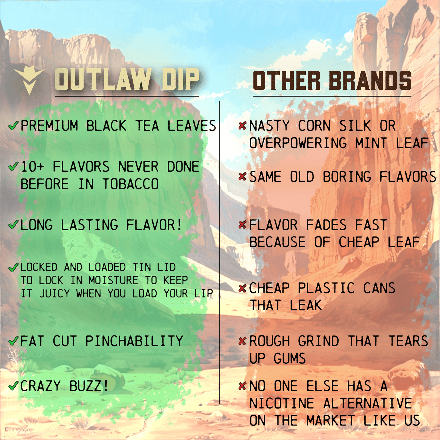 Outlaw FAT Cut Dip - Premium Chewing Tobacco Alternative – Outlaw Dip ...